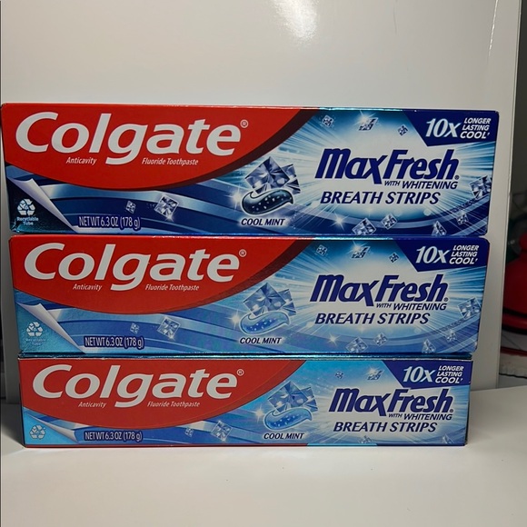 Other | Set Of 3 Colgate Maxfresh Toothpaste With Breath Strips | Poshmark